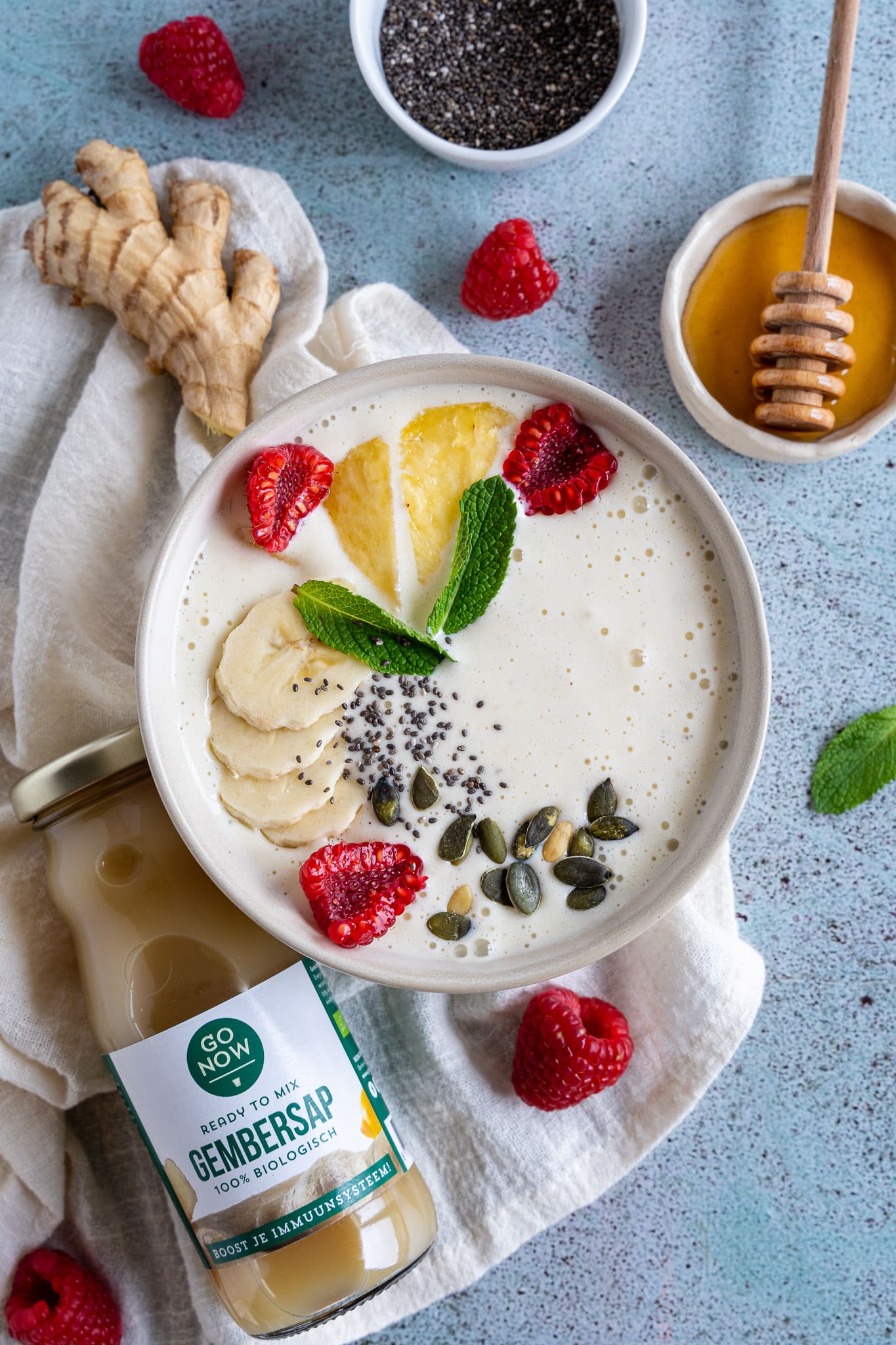 Gezonde Smoothie Bowl met Gember - Recept - Bio - Go Now